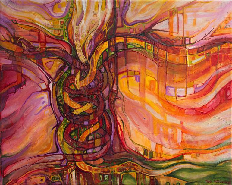 Tree Energy Painting by Ted Wallace | Saatchi Art