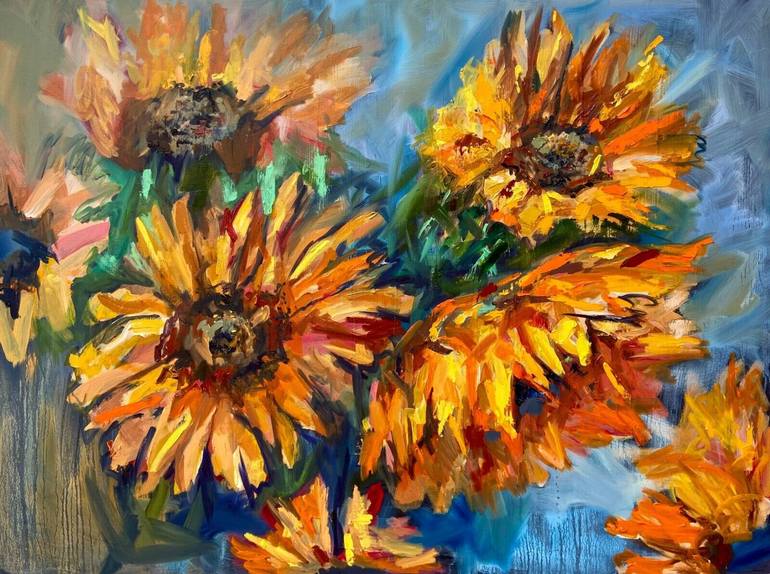 The Seven Sun Bursts Painting by Taisiia Richards | Saatchi Art