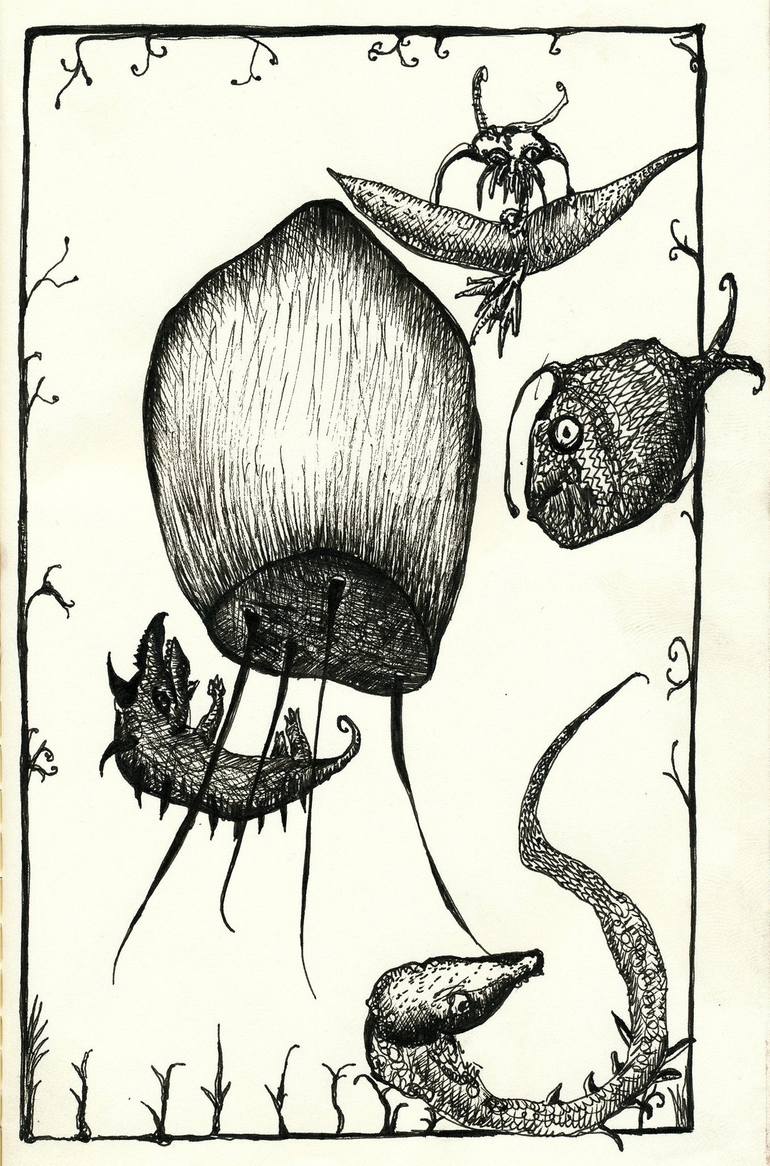 Creatures of the Deep Drawing by Robert Frank Abplanalp | Saatchi Art