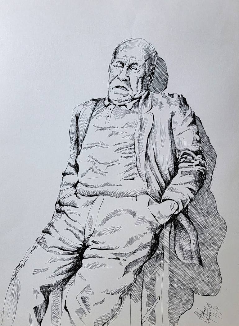The napper. Drawing by Alejandro Kapetanakis | Saatchi Art