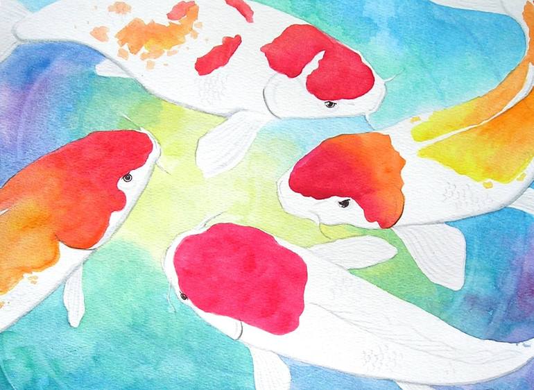Koi II Painting by Erica McCollough | Saatchi Art