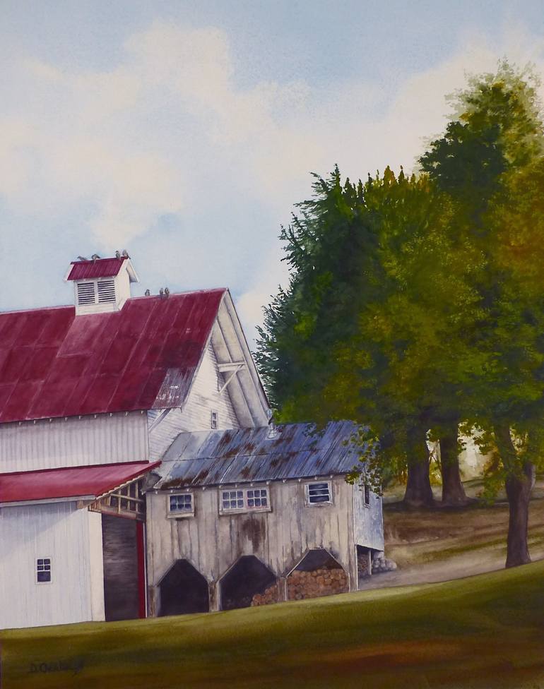 Red Roof Painting by Debbie Petersen | Saatchi Art