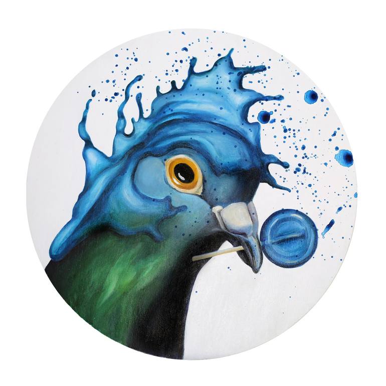 Blue Splash Lolli Painting by J J Galloway | Saatchi Art