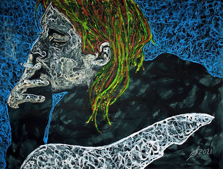 Kurt Cobain Painting by Sol Luckman | Saatchi Art