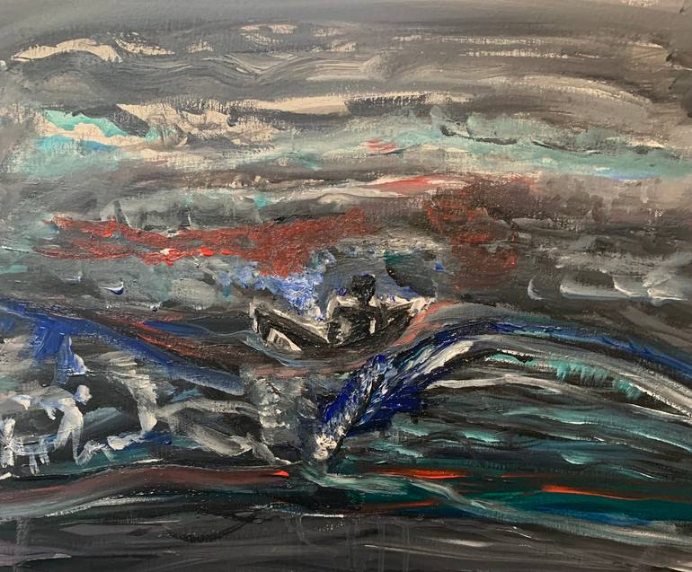 Ocean Surfer Painting by Chris Poli | Saatchi Art