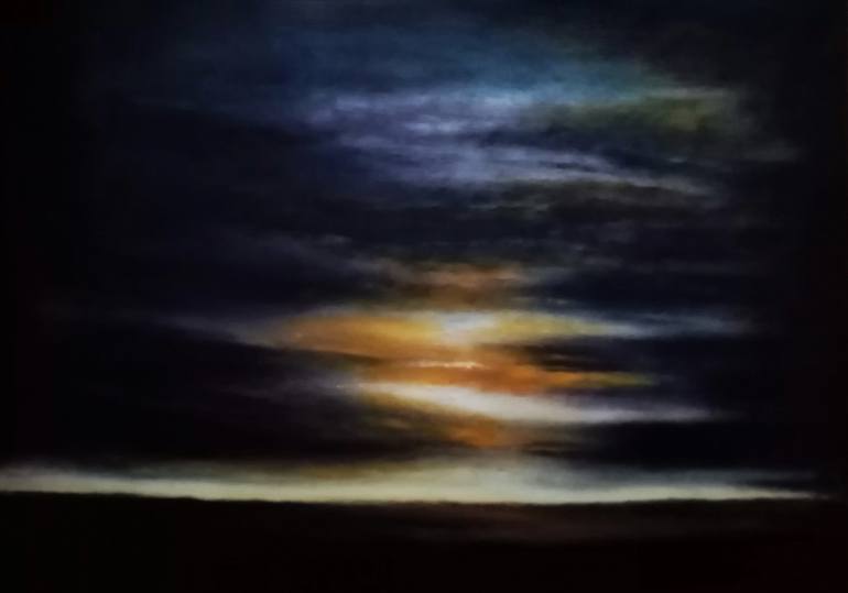 A LONELY MIDNIGHT SUN Painting by Cecilia Flaten | Saatchi Art