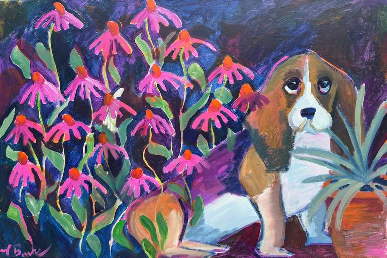 Coneflowers and Concerns Painting by Tammy Burks | Saatchi Art