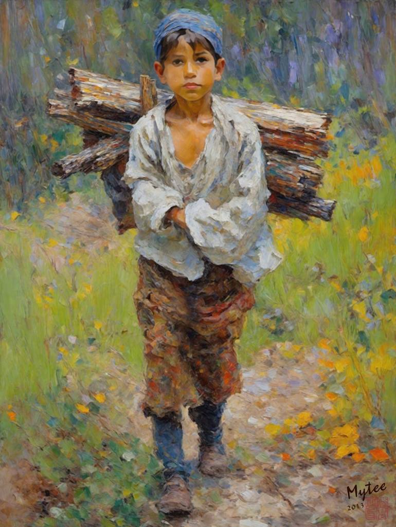 Firewood Painting by Mytee T | Saatchi Art