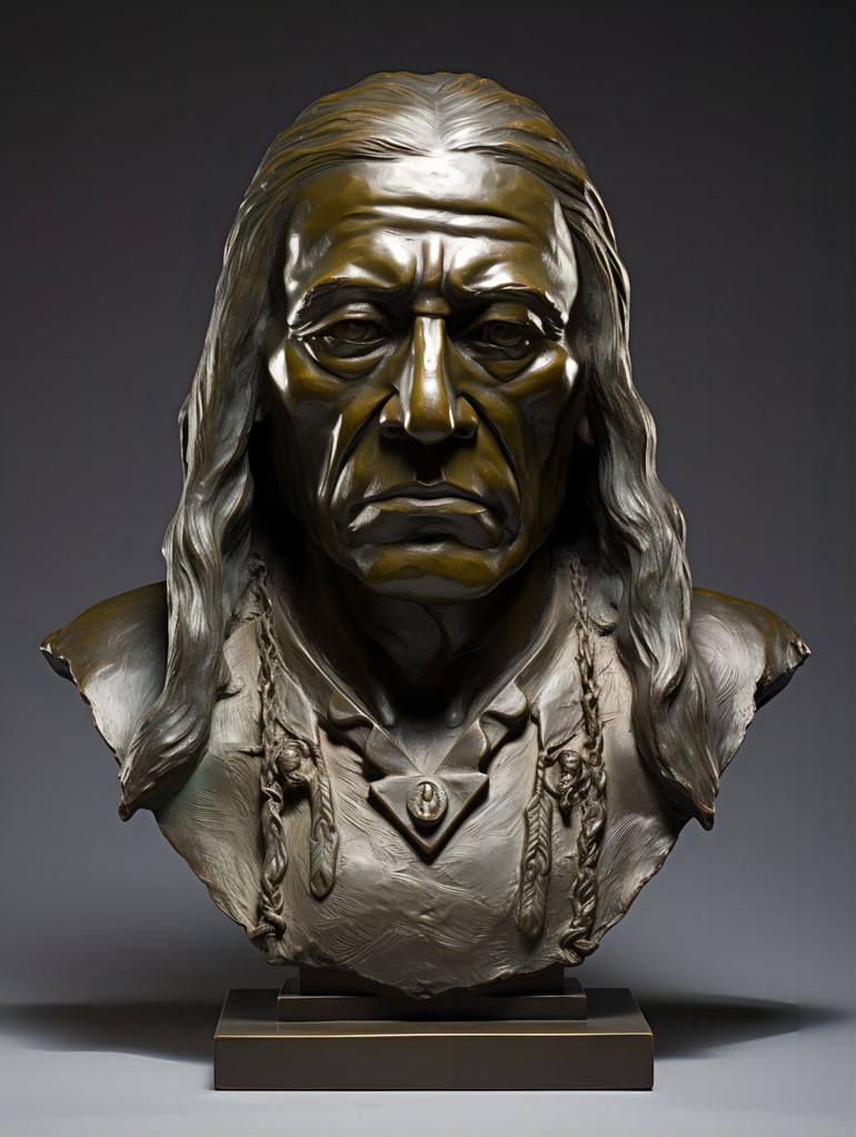 'Sitting Bull' Sculpture by Handsong Gallery | Saatchi Art