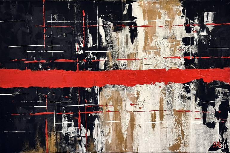 Red Line Painting by Slavko Krapka | Saatchi Art