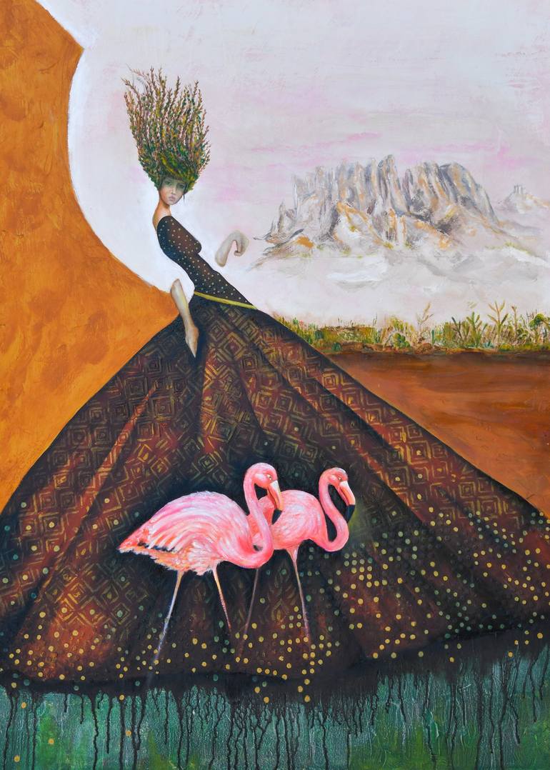Western Flamingo Painting by Gail A McFarland | Saatchi Art