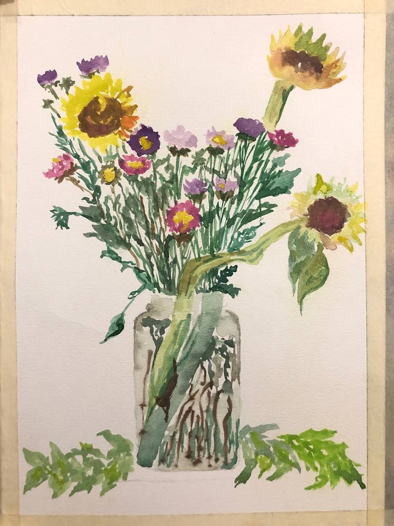 Sunflower Painting by Rabia Asif | Saatchi Art