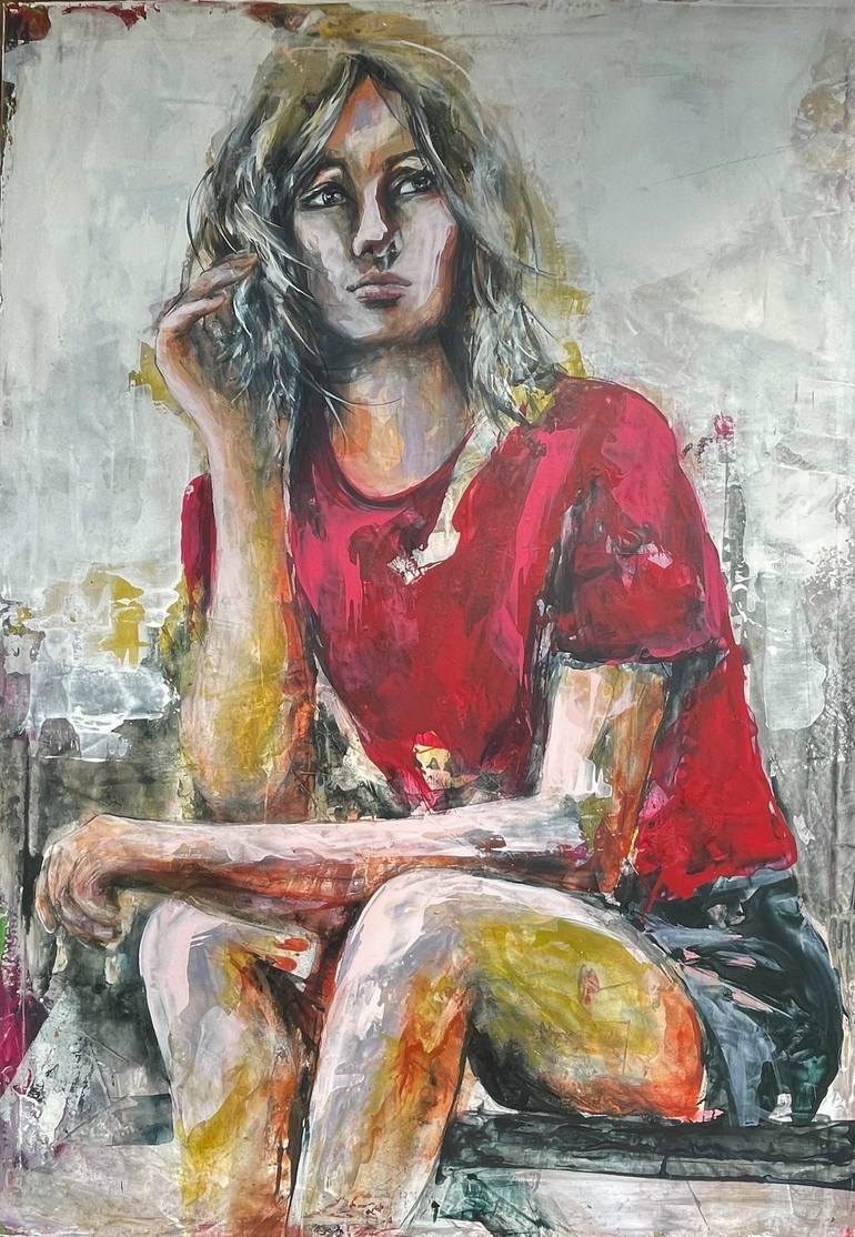 Ruby Reverie Painting by Maria Gabriel | Saatchi Art