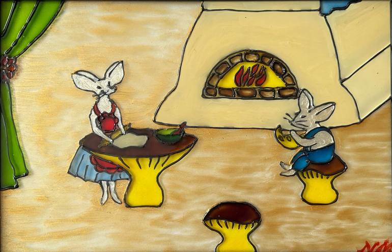 A fairy tale about mice (miniature) Painting by Nazira Nildi | Saatchi Art