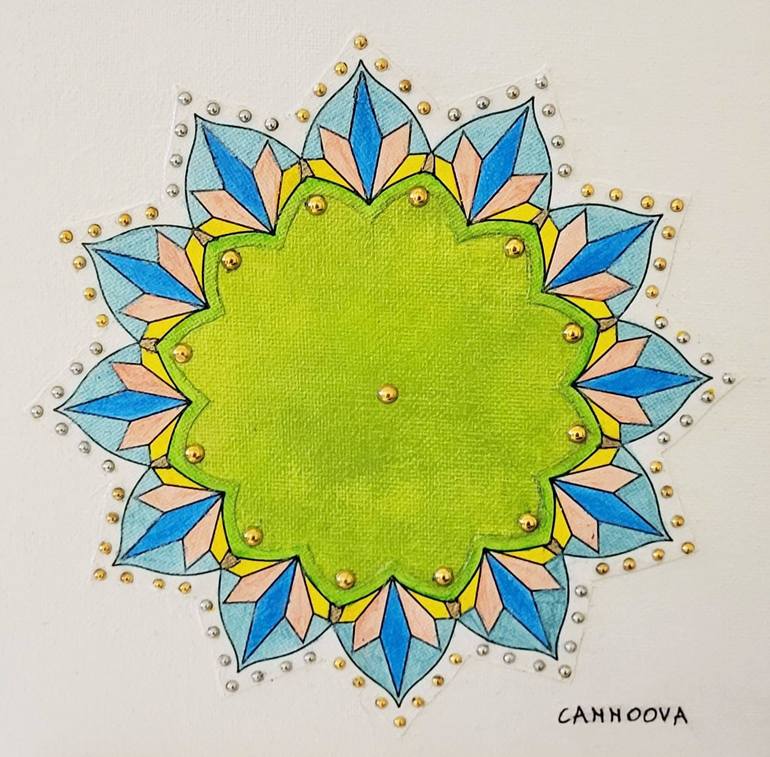 Arabisk Multicolor Snowflakes Pearls Painting Painting by CANN OOVA ...
