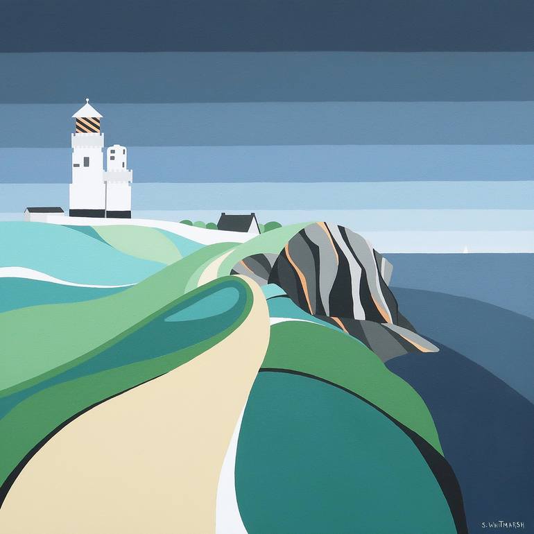 ST CATHERINES LIGHTHOUSE, ISLE OF WIGHT by Suzanne Whitmarsh Painting ...