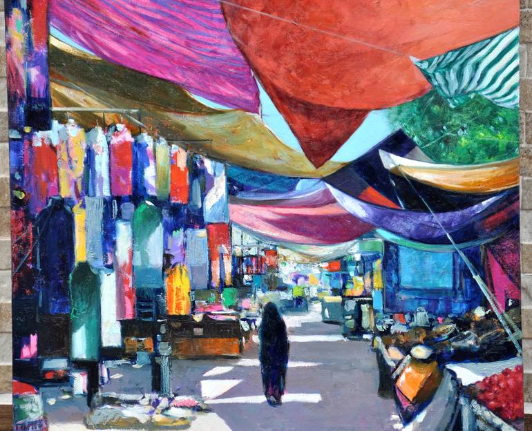 Morocco Bazaar Painting by Emil Aziz | Saatchi Art
