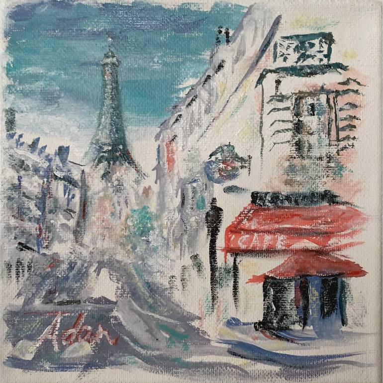 Walk in Paris circa 2020 Painting by Felipe Adan Lerma | Saatchi Art