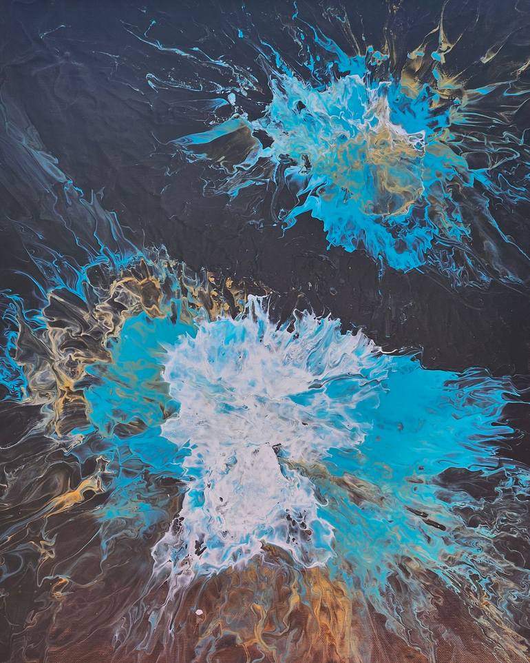 Aqua Splashes Painting by Mish Dini | Saatchi Art