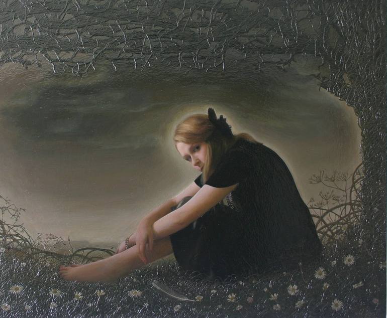 The Fallen Feather Painting by Catherine Creaney | Saatchi Art