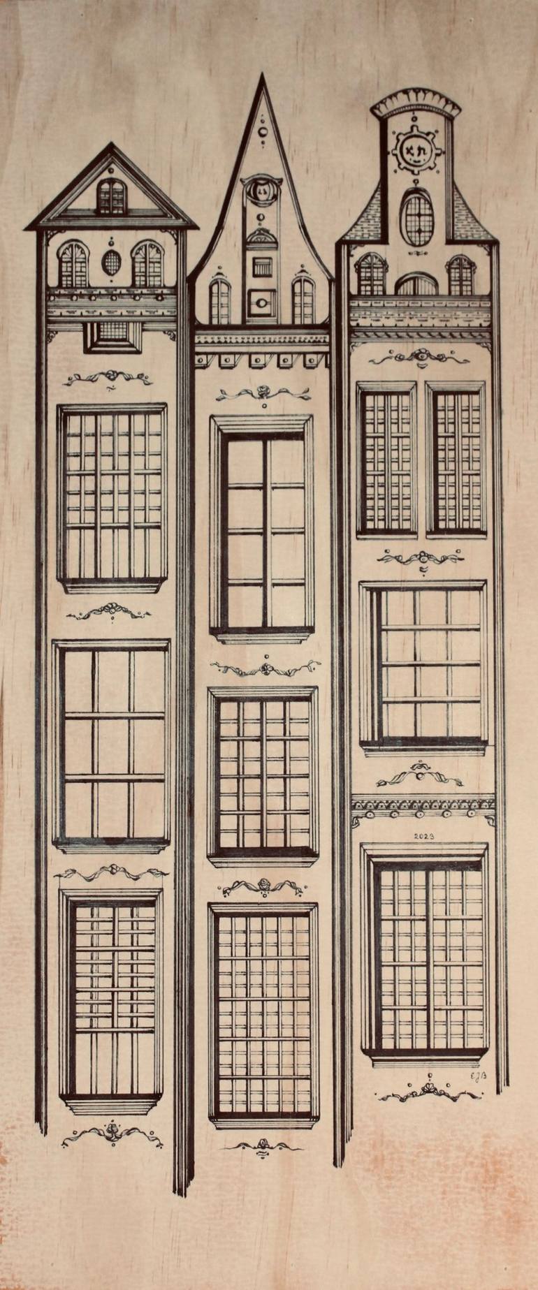 St. Nicholas Place Drawing by Edita J Birschbach | Saatchi Art