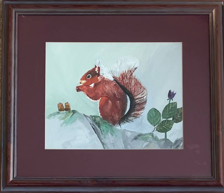 Red Squirrel Painting by Derek Pye | Saatchi Art