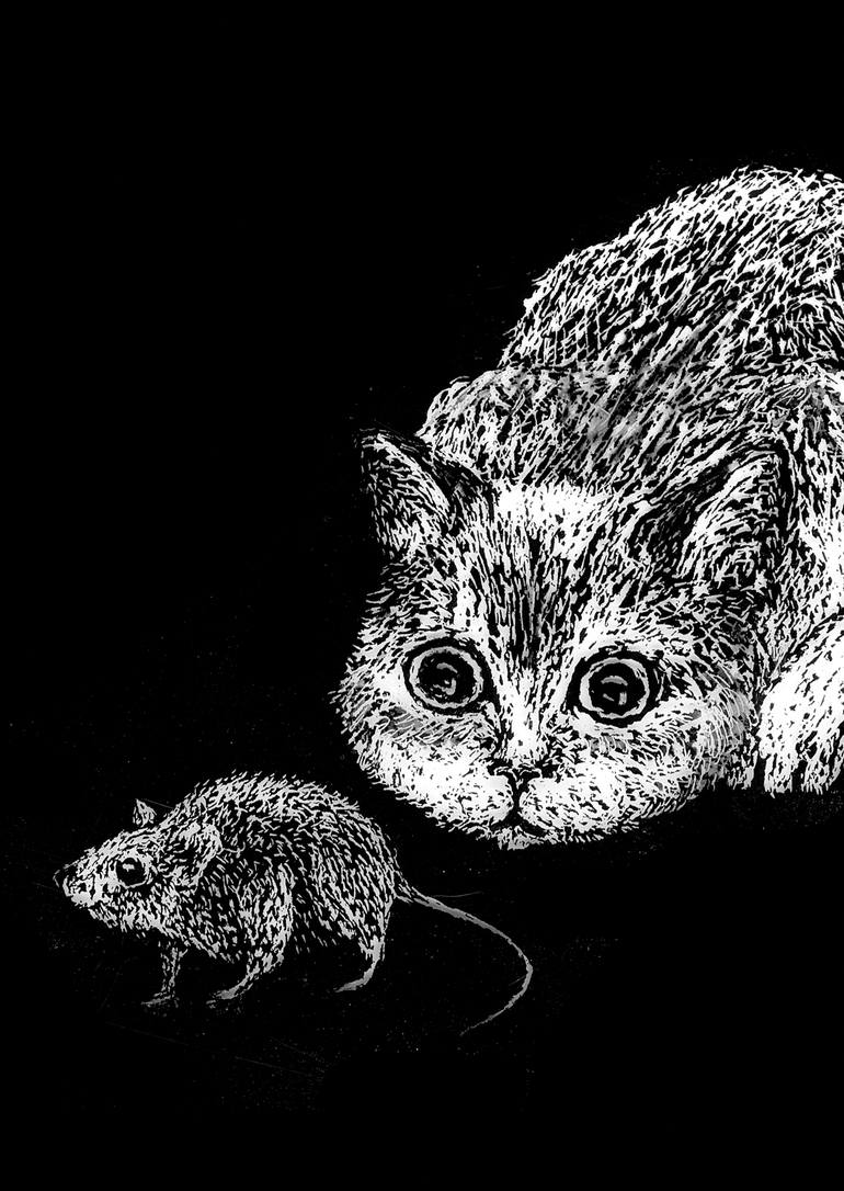 The Rat and the Elephant Painting by Lia Mariani | Saatchi Art