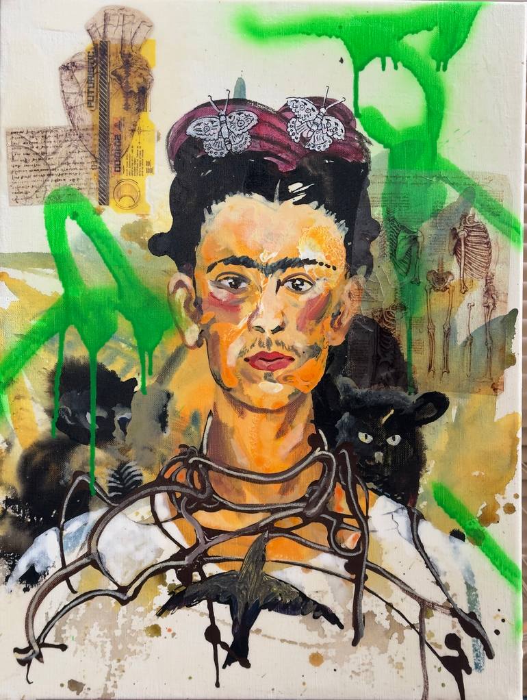 Cyber Frida kahlo Painting by Cyvyn Chen | Saatchi Art