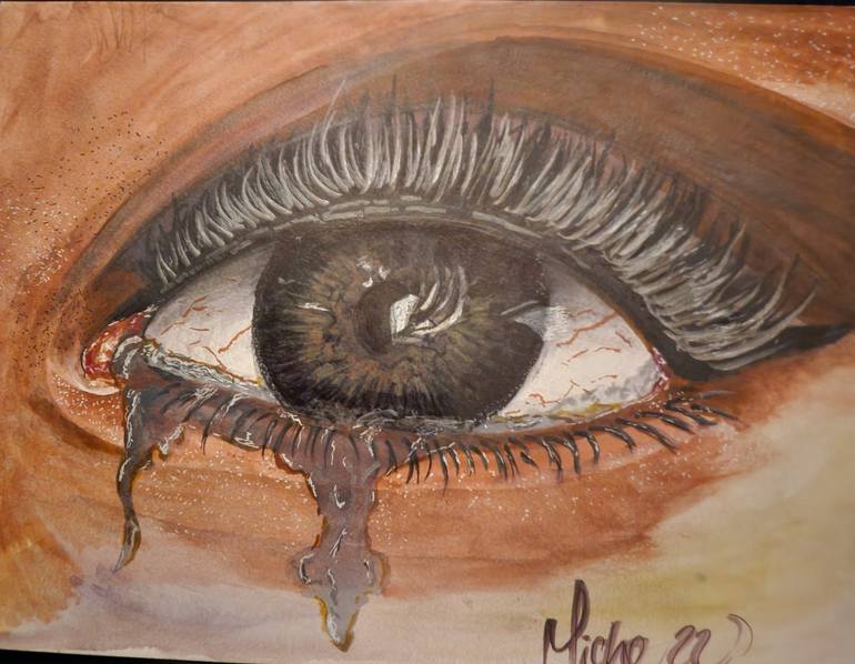 Sad eye Drawing by Michelle Demers | Saatchi Art