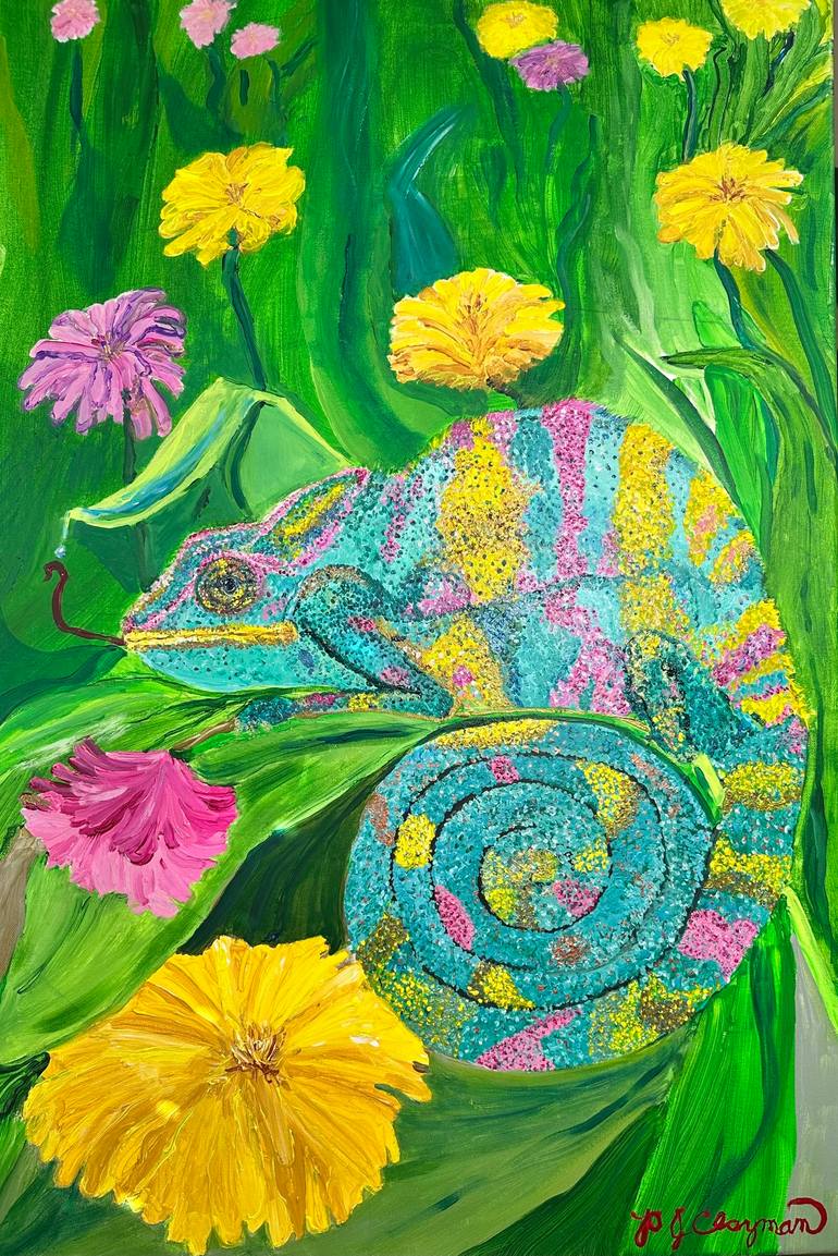 The Chameleon I Painting by Paula Clayman | Saatchi Art United Kingdom