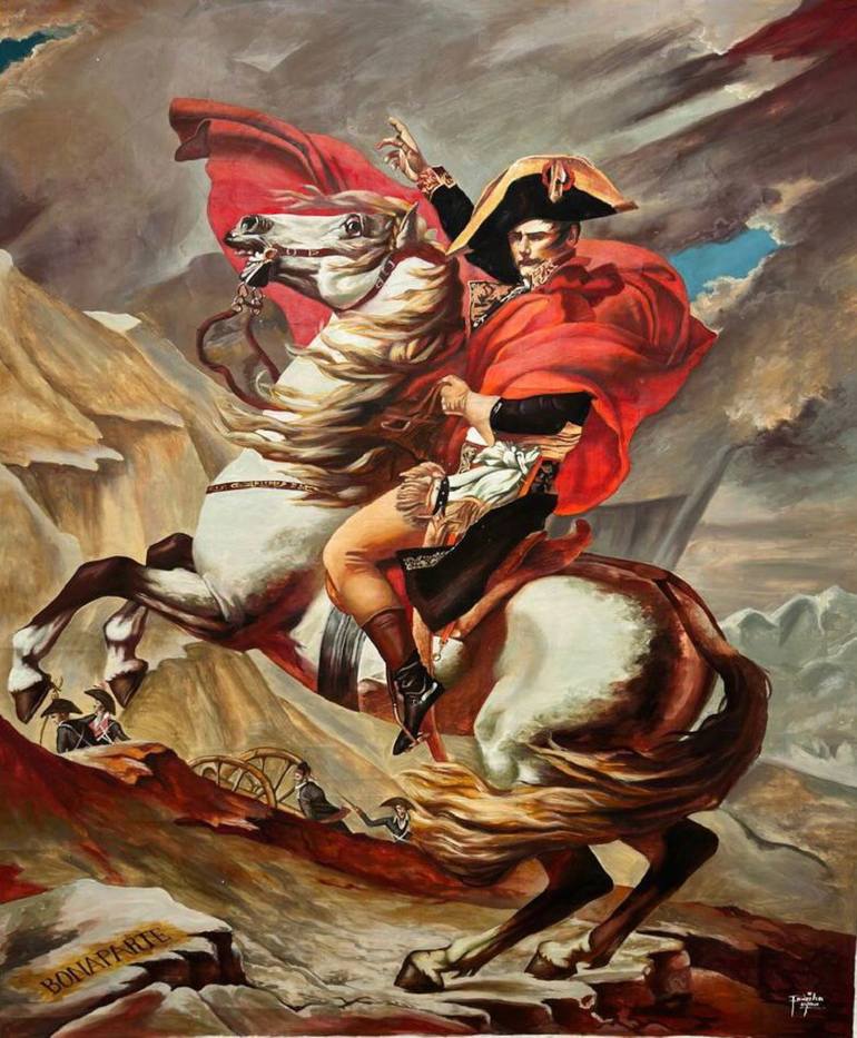 Napolean crossing Alps Painting by Tanziha Irfan | Saatchi Art