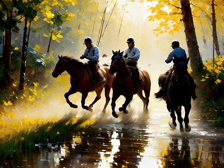 Horse Riders Painting by Jared Gonthier | Saatchi Art