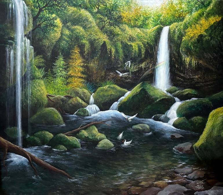 Whispering Nature Painting by Mico Prasetya | Saatchi Art