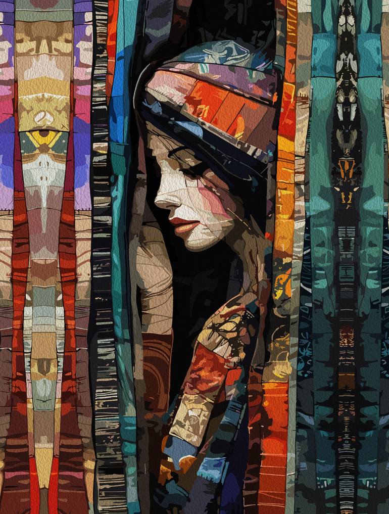 Mystical Woman – Abstract Bohemian Art with Ethereal Textures Mixed ...