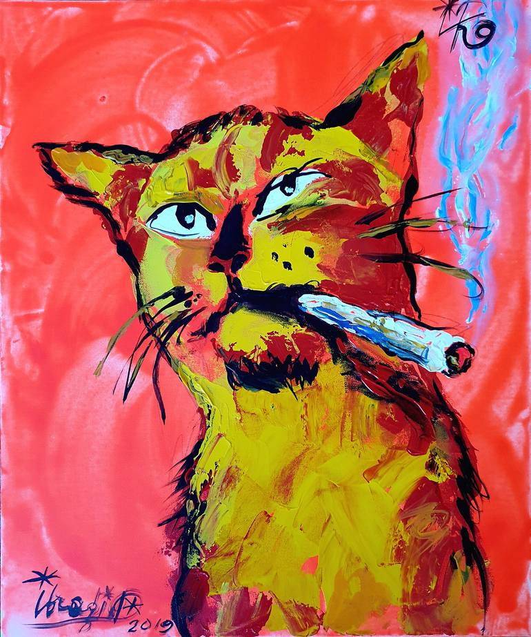 Rascal Smoker Painting by Kanat Ibragimov | Saatchi Art