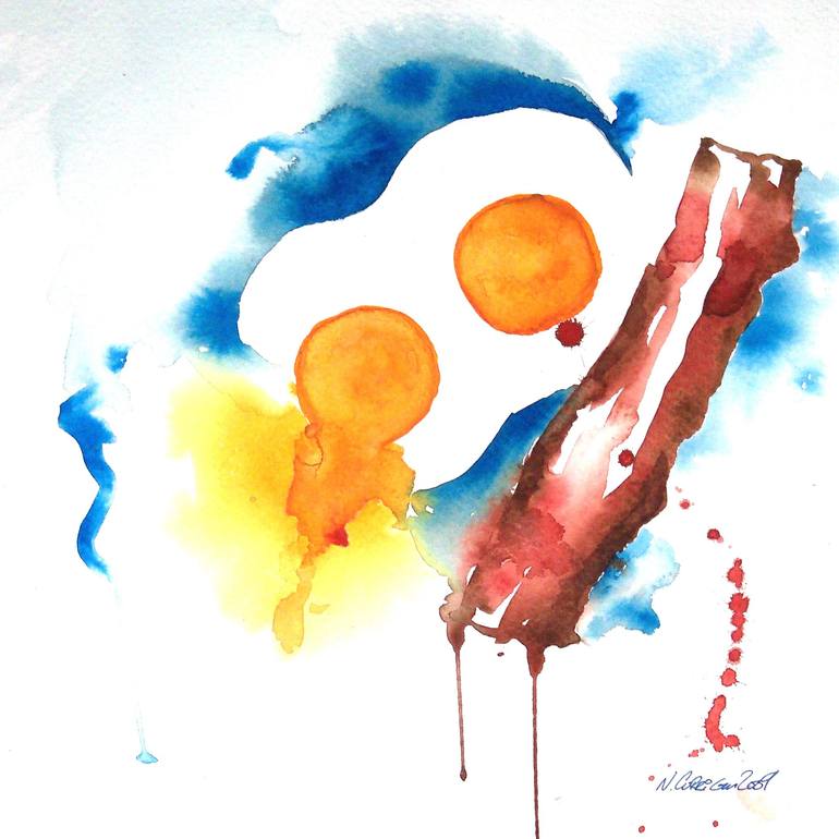 Bacon And Eggs Painting by Nathan Corrigan | Saatchi Art