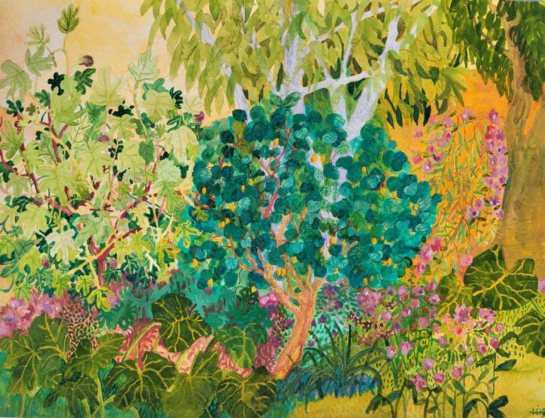 Kiwi, Fig and Plane Trees Painting by Thea Mcpherson | Saatchi Art