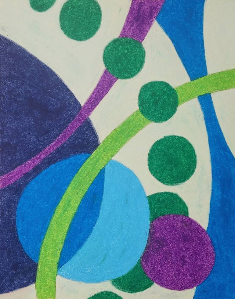 Indigo Orb and Companions on a Sea of Abalone Drawing by Denise ...