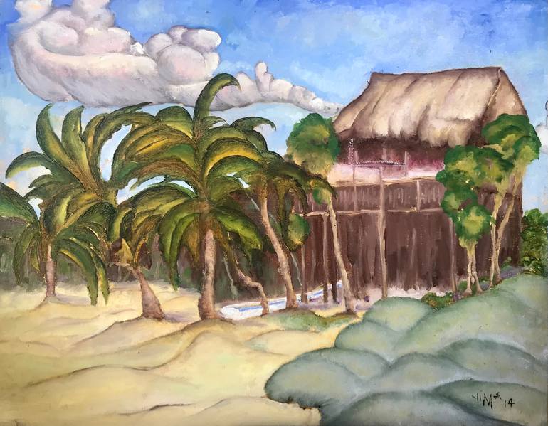 Palapa house Soliman Bay Painting by Jim McGorty | Saatchi Art