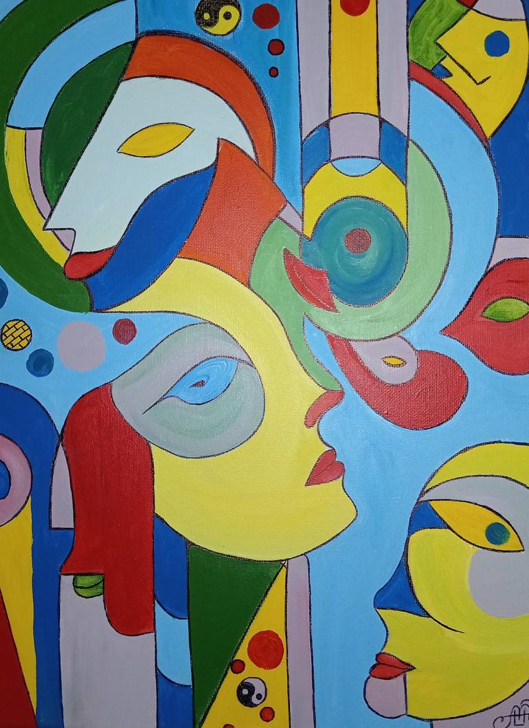 The optimism and mutuality Painting by Oumayma ch | Saatchi Art