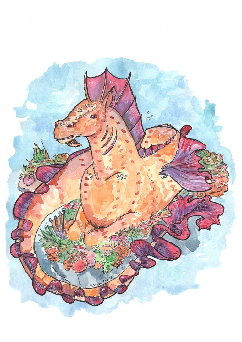 Hippocampus Drawing by Viviana Moyano | Saatchi Art