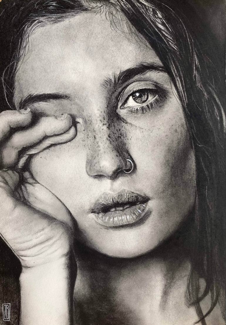 Piercing Perception Drawing by Zoe Baer | Saatchi Art