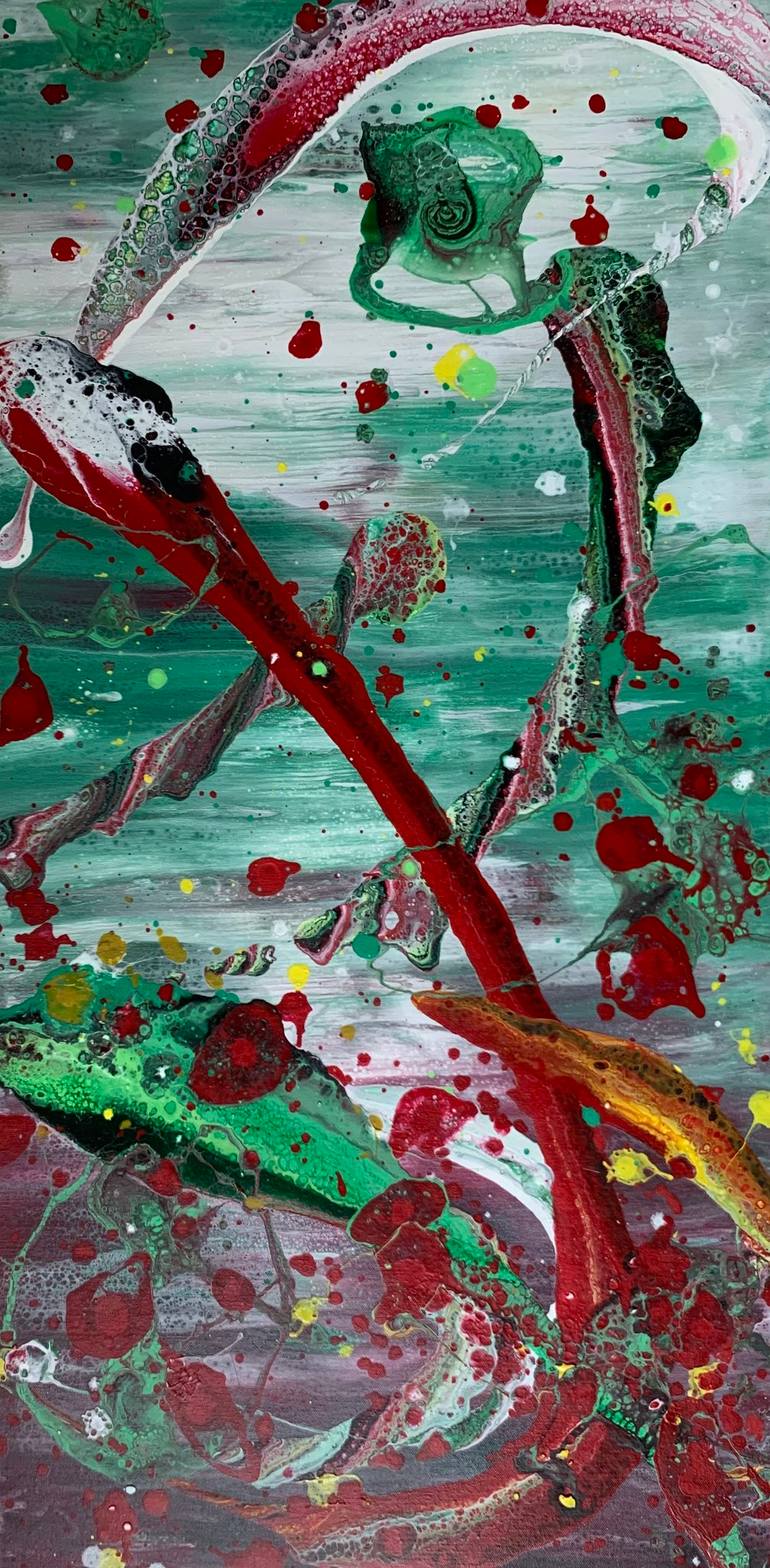 lava drops Painting by Sandra Lederer | Saatchi Art