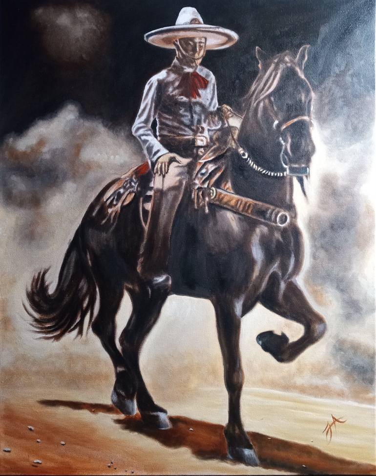 La tristeza del charro mexicano Painting by Julio Andres Gomez ...