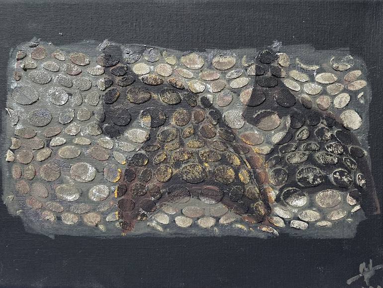 Stone horses texture oil pastel contemporary painting Painting by Maria ...