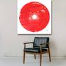 Red circle with white centre Abstract minimalism red geometry Painting ...