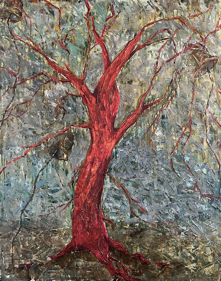 Red Tree Painting by Ecaterina Chirciu | Saatchi Art