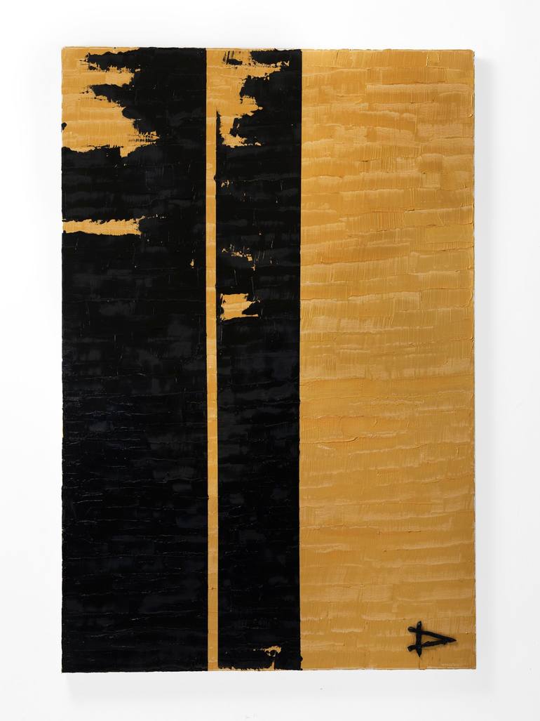 Omotesando - Black on Gold Painting by David Guez | Saatchi Art