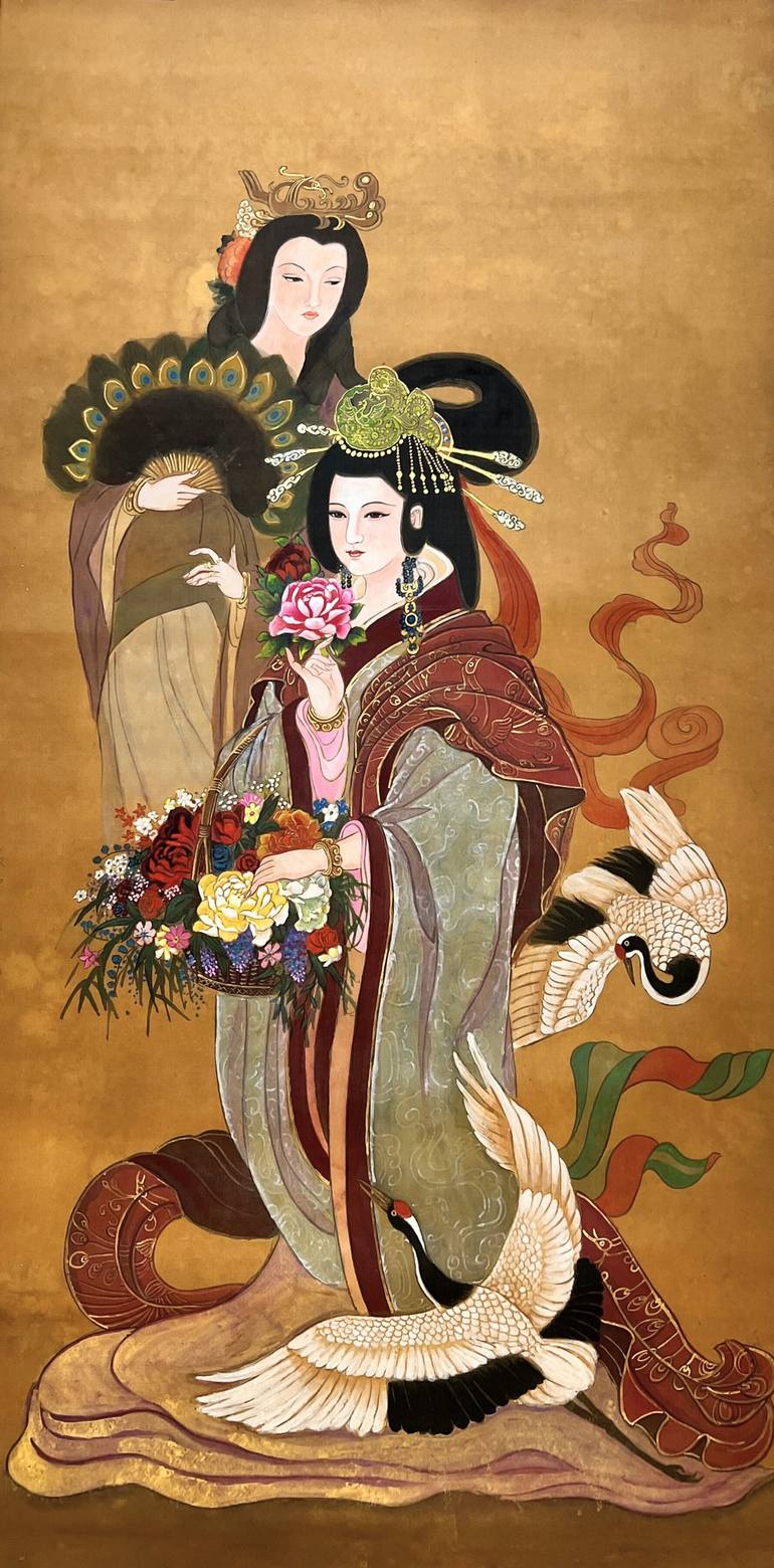 Chinese Empresses Yin and Deng Sui, Han Dynasty (206 - 220) Painting by ...