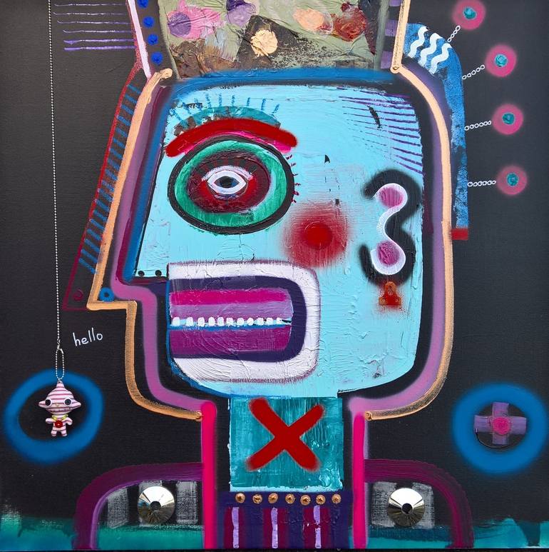 say hello to my little friend Painting by Jon Astrop | Saatchi Art